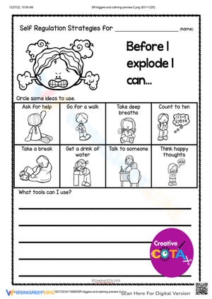 Free Printable Self Control Worksheets for All Ages