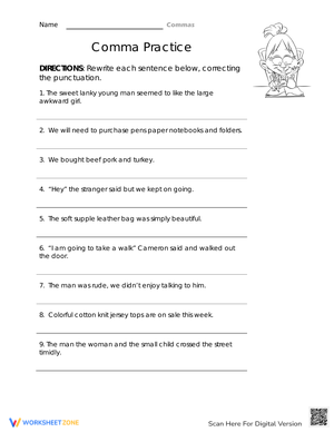 Grade 6 Commas Worksheets 2024