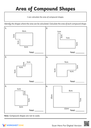 Area of Compound Shapes Worksheets 2024