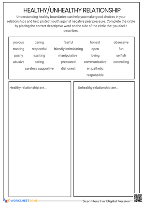 Free Printable Boundaries Worksheets for Students