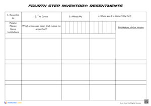 Free Printable 4th Step Worksheets for All Ages