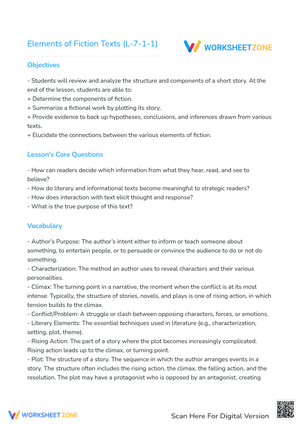 Grade 7 English Language Arts (ELA) Lesson Plans 2024