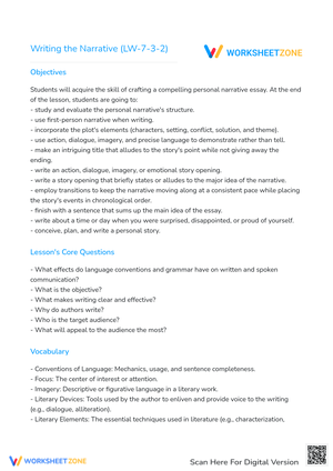 Grade 7 English Language Arts (ELA) Lesson Plans 2024