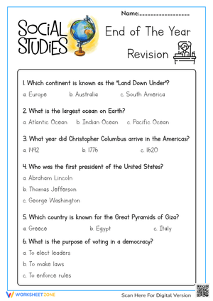Grade 5 Social Studies Worksheets 2024