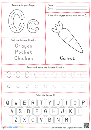Free and Printable Letter C Worksheets For Kindergarten