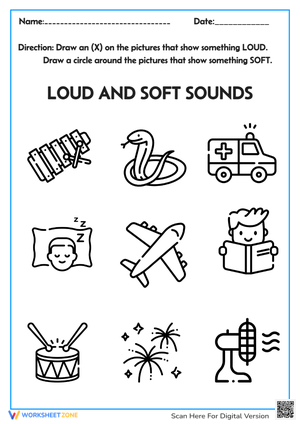 Kindergarten Loud and Soft Sounds Worksheets 2024