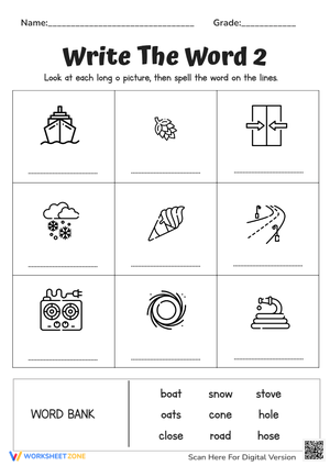 Free Printable Long O Worksheets for Teaching & Learning