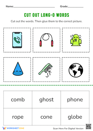 Free Printable Long O Worksheets for Teaching & Learning