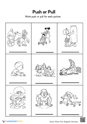 Free Printable & Interactive Push and Pull Worksheets